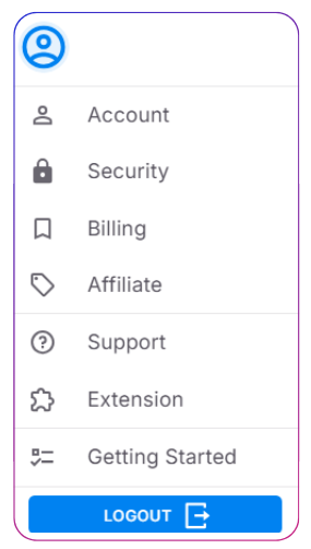 Using the Viral Vue Web App Top Menu – Viral Vue